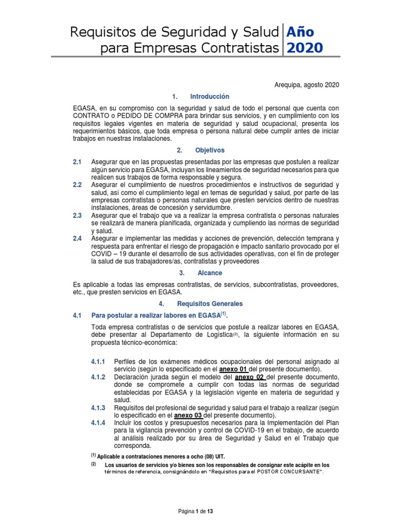 01 Guia para La Presentación de Documentos de SST para EECC v.04 | PDF | Seguridad y salud ...