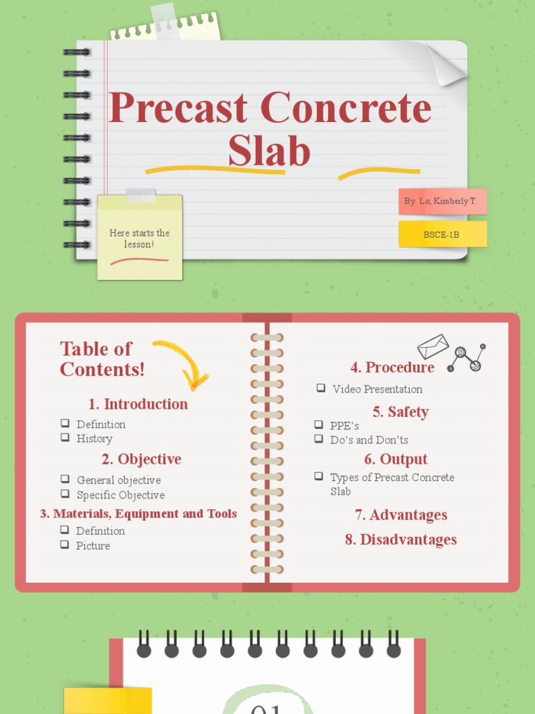 Precast Concrete Slab: Here Starts The Lesson! | PDF | Concrete | Cement