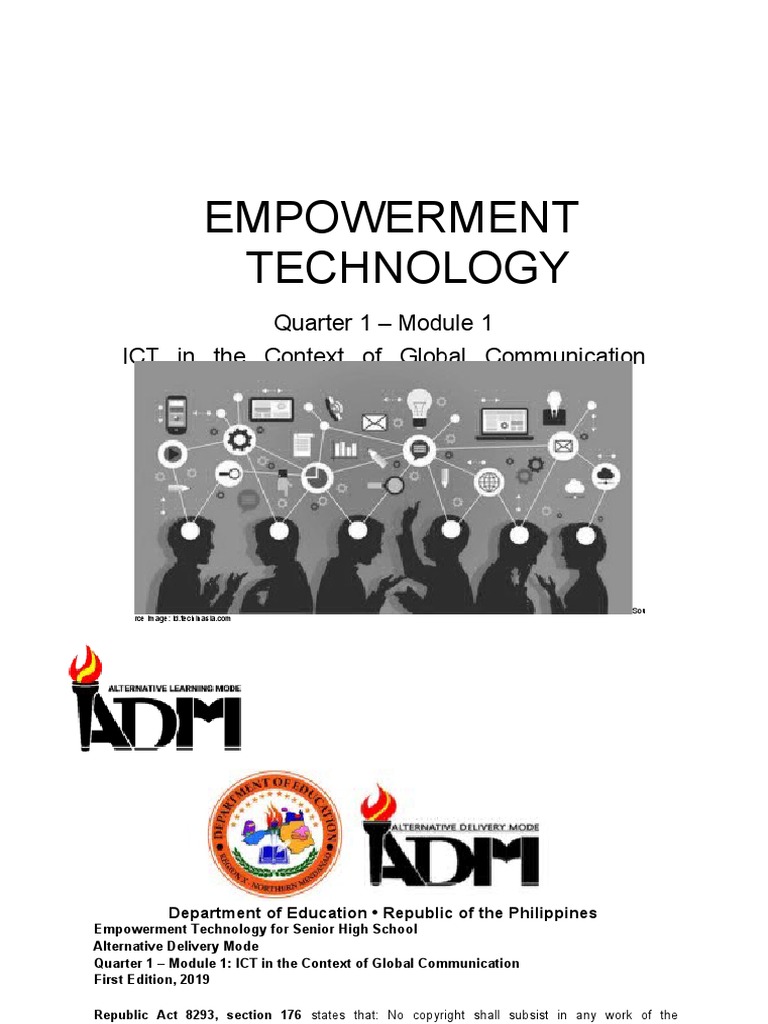 Empowerment-Technology-SHS - Q1 - Mod1 - ICT in The Context of Global ... Empowerment-Technology-SHS - Q1 - Mod1 - ICT in The Context of Global ...