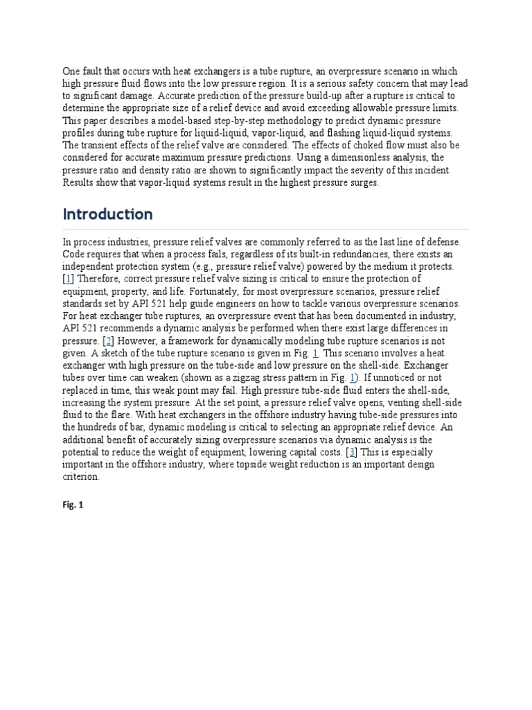 Dynamic Pressure Modeling for Tube Ruptures | PDF | Gases | Reliability ...