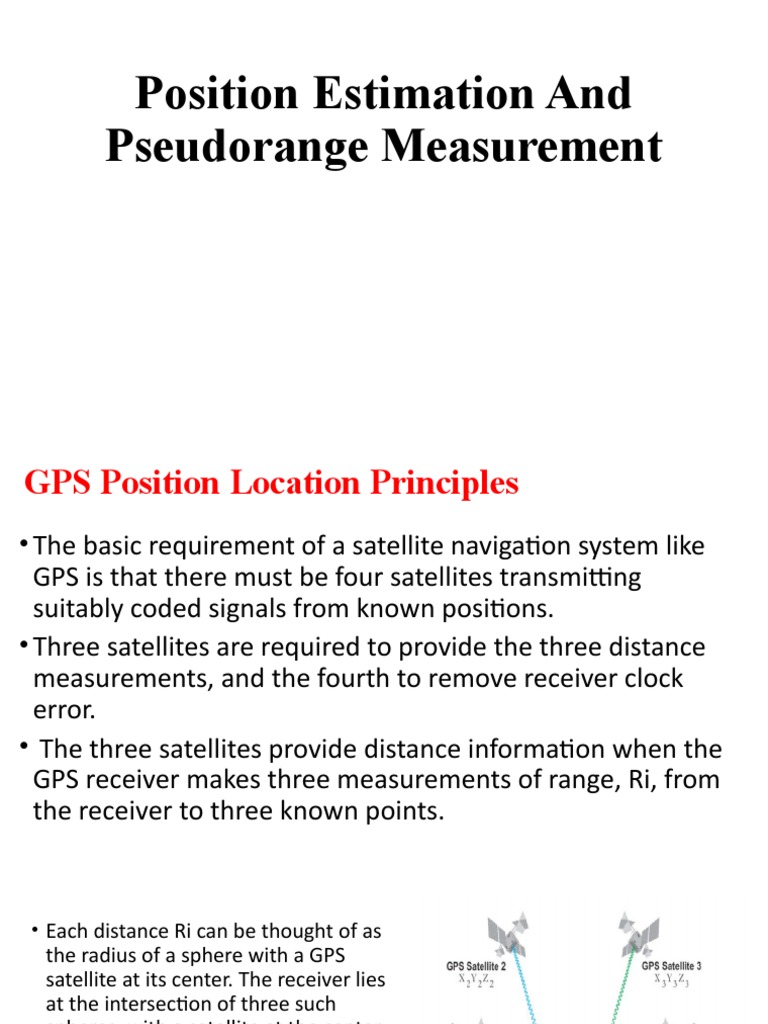 Position Estimation and Psuedorange Measurement PPT in Satellite Comm | PDF
