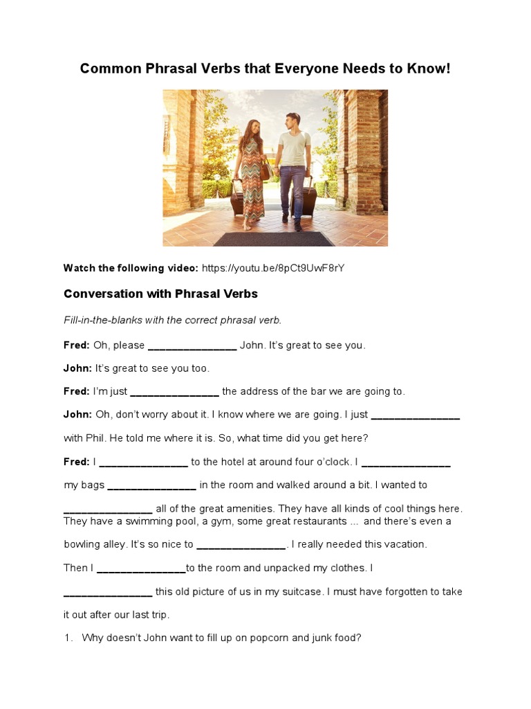 Phrasal Verbs Worksheet | PDF