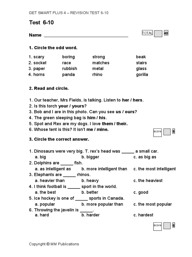Get Smart Plus 4 - Rev Test 6-10 | PDF