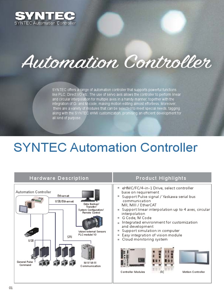 Syntec Automation Controller | PDF | Programmable Logic Controller | User Interface