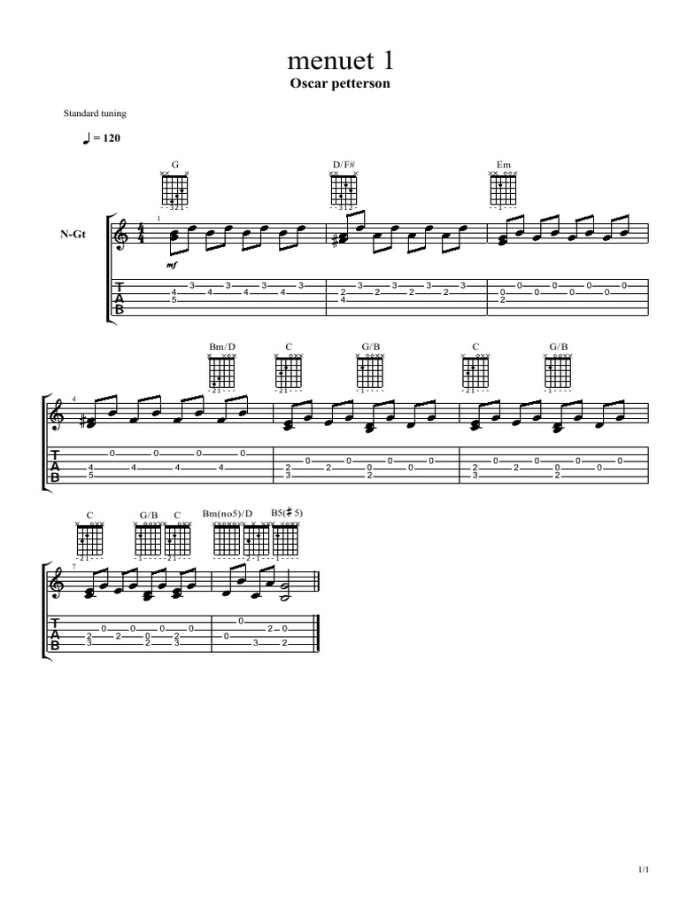 Menuet 1 Oscar Petterson | PDF