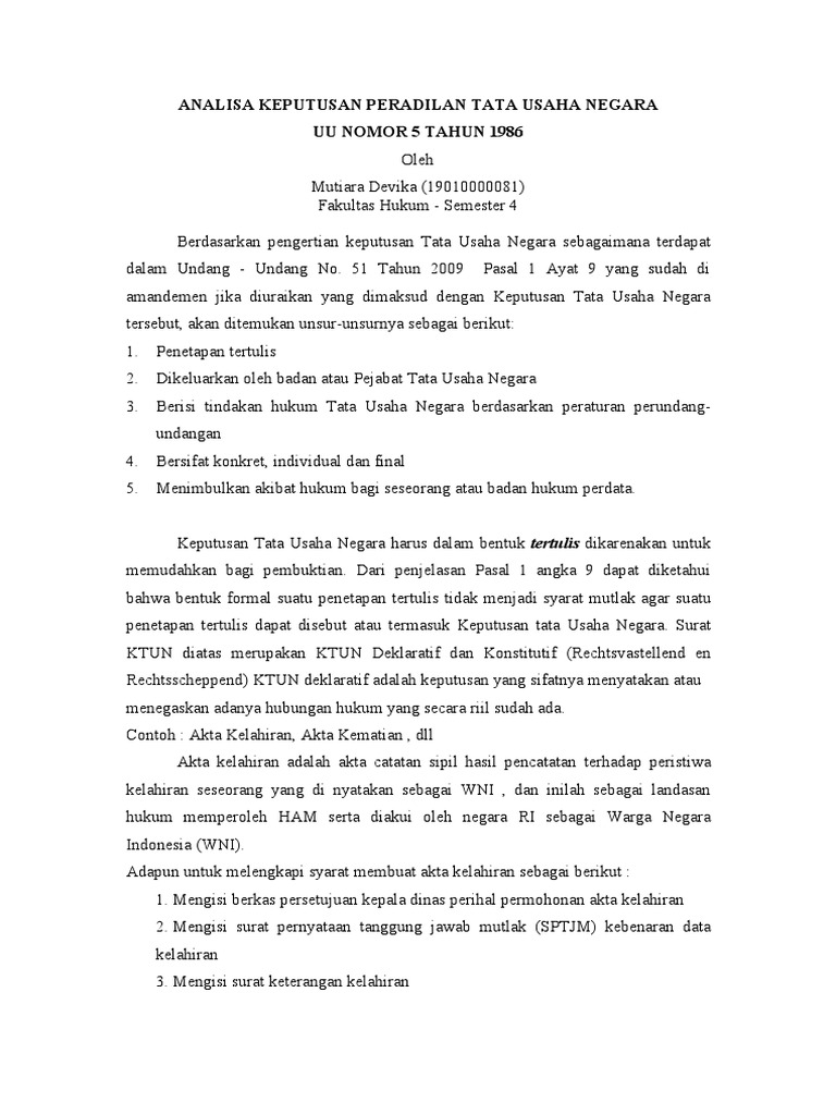 Analisa Ktun - Mutiara Devika | PDF