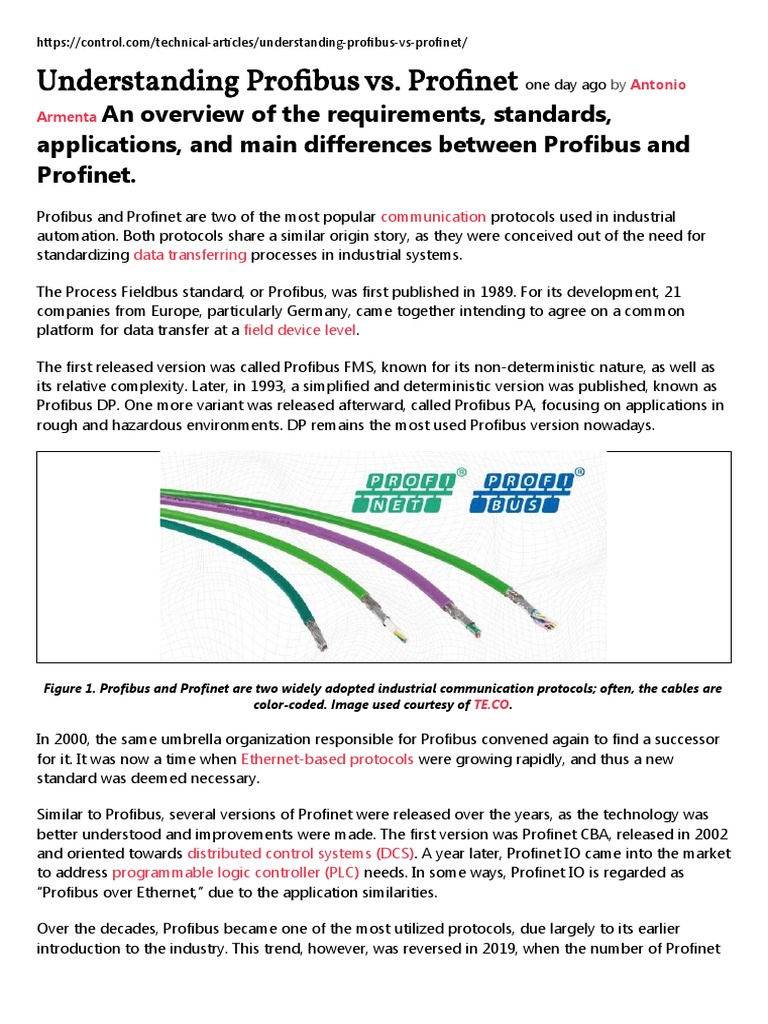 Understanding Profibus vs. Profinet | PDF | Network Topology | Duplex ...