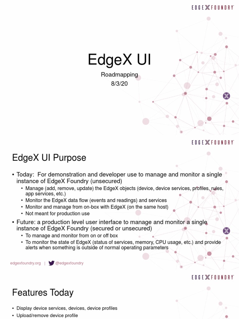 EdgeX UI Roadmap & Features Guide | PDF | Art | Computers