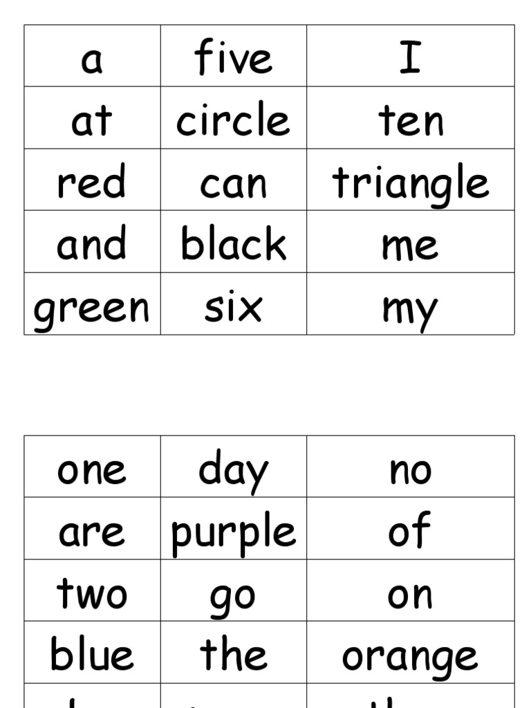 Color and Shape Vocabulary List | PDF