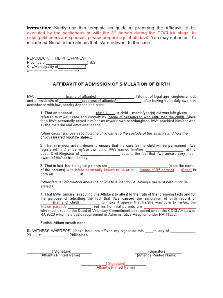 Petitioner.3rd Person - Admission For CDCLAA | Download Free PDF ...