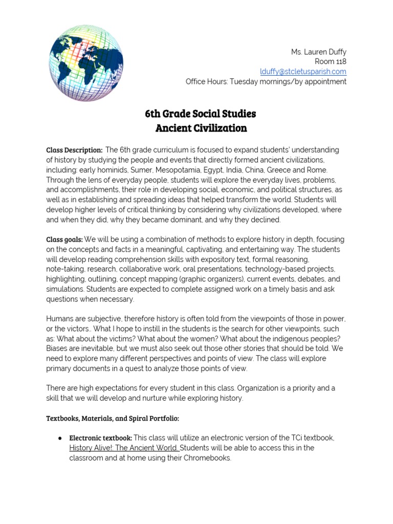 6th Grade Social Studies Ancient Civilization | PDF | Plagiarism ...