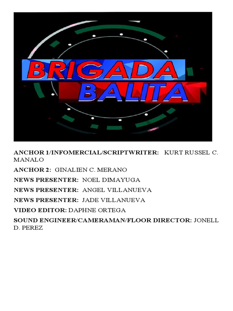 Halimbawa NG Skrip Sa TV Broadcasting | PDF