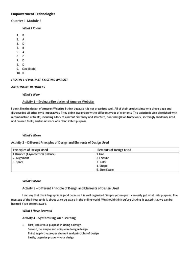 Quarter 1-Module 3: Empowerment Technologies | PDF | Infographics ...