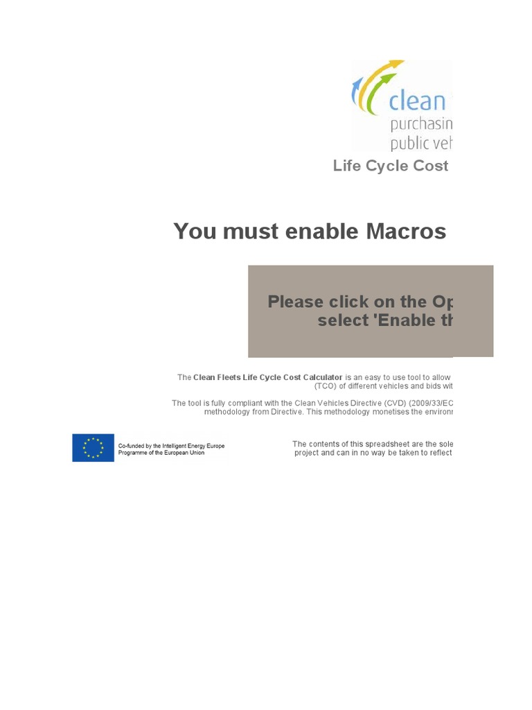 Clean Fleets LCC Tool - en | PDF | Fuel Economy In Automobiles | Diesel Fuel