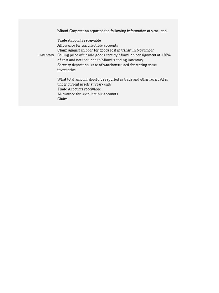 Practice Questions Accounts Receivable | PDF | Bad Debt | Debits And ...