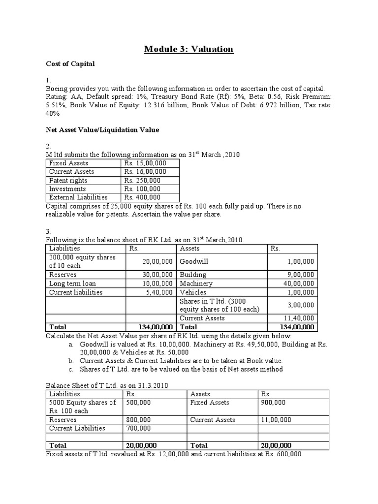 Cost of Capital and Valuation Analysis | PDF | Valuation (Finance ...