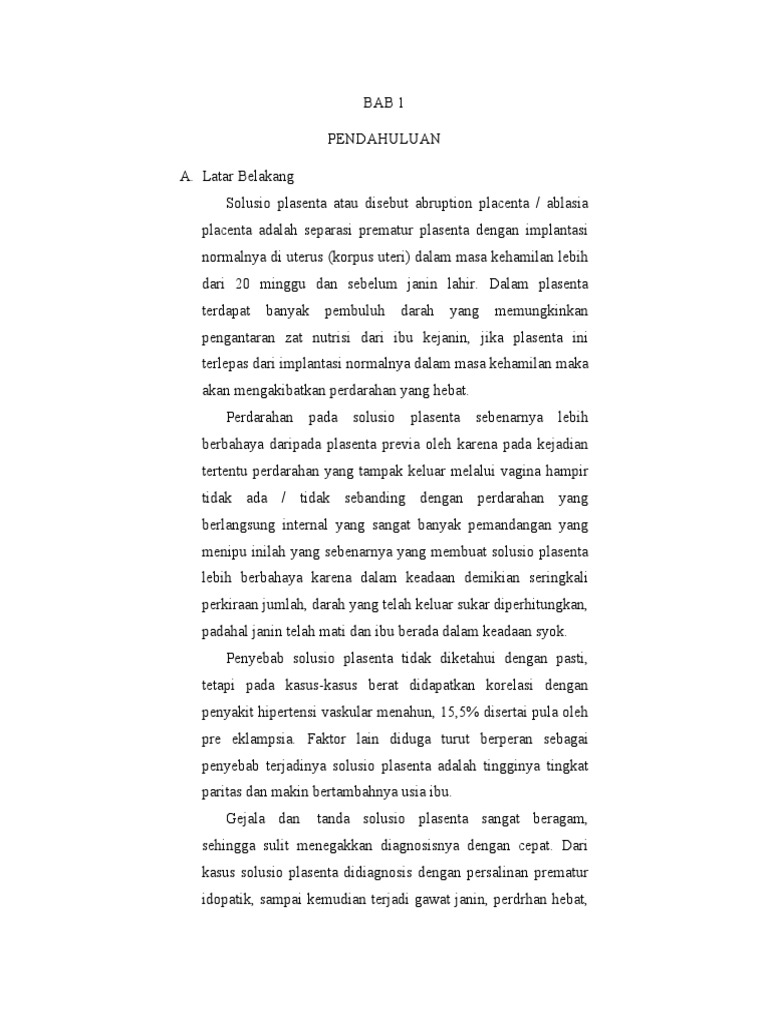 Solusio Plasenta | PDF