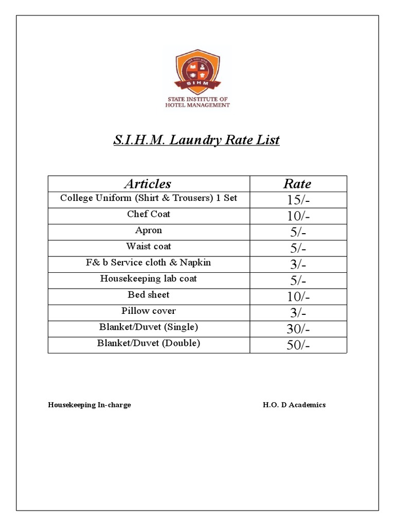 Laundry List | PDF