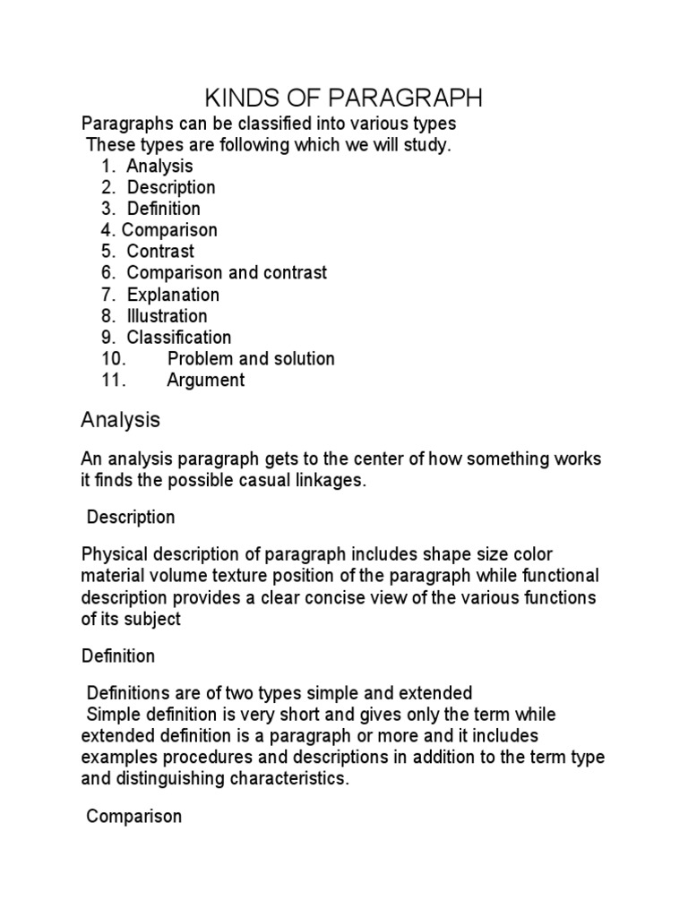 Kinds of Paragraph | PDF