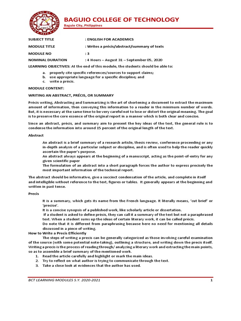 SHS - English For Acad Module 3 | PDF
