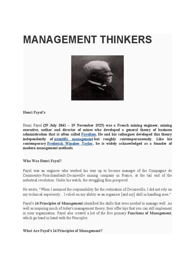 Management Thinkers | PDF | Business | Economies