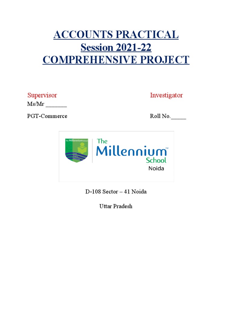 Practical Cover Page (Class XI) | PDF