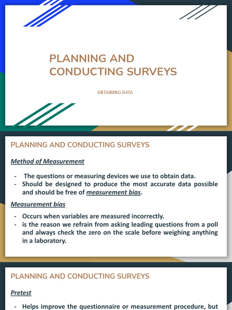 Planning and Conducting Surveys | PDF | Sampling (Statistics) | Survey ...