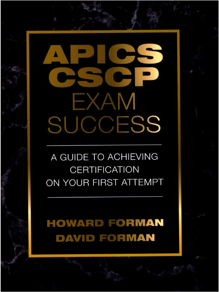 David Forman, Howard Forman - APICS CSCP Exam Success - A Guide To ...