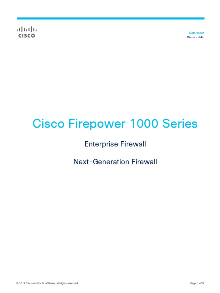 Cisco Firepower 1000 Series: Enterprise Firewall | Download Free PDF ...