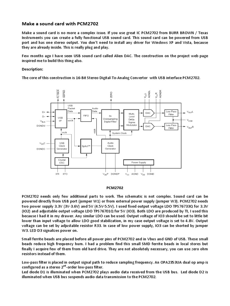 A Simple and Effective USB Sound Card Design Using the PCM2702 Audio ...