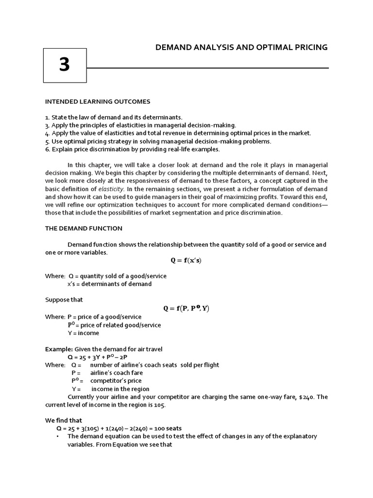Demand Analysis and Pricing Strategies | PDF | Demand | Price ...