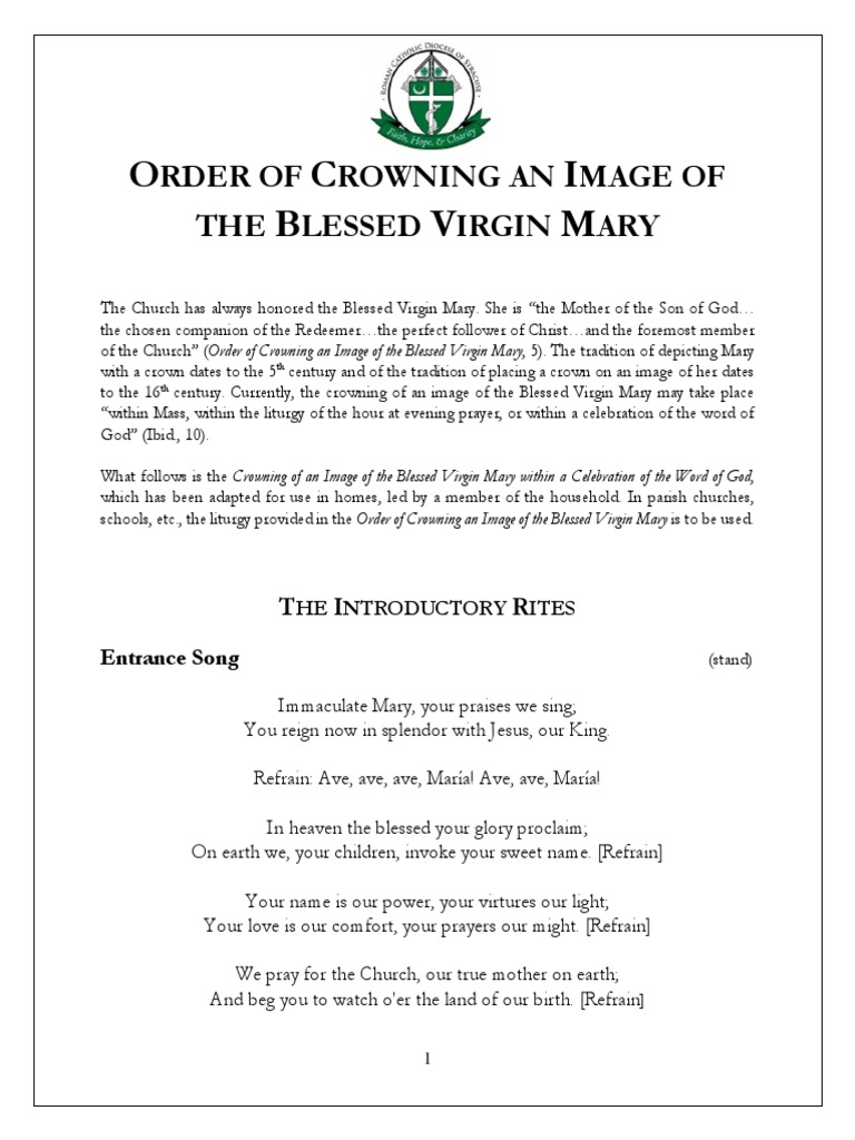Order of Crowning An Image of The Blessed Virgin Mary3 | PDF | Mary ...
