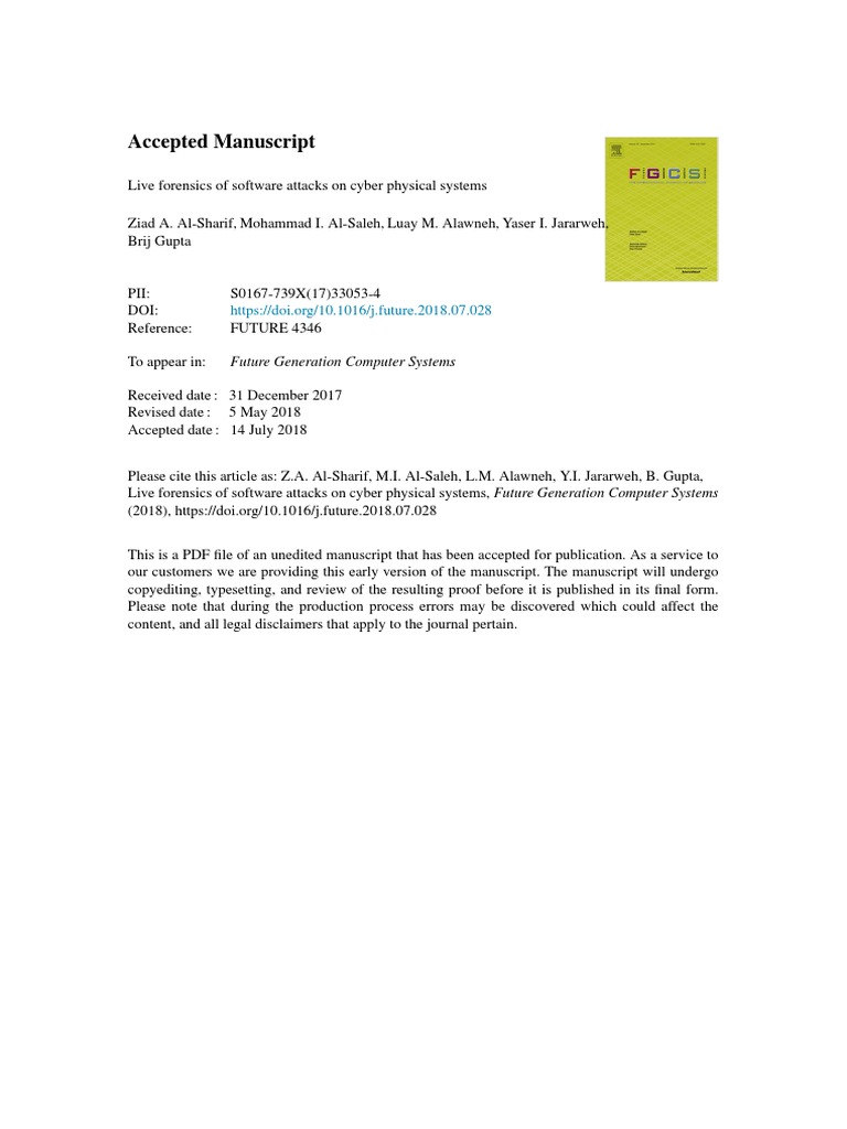 Live Forensics of Software Attacks On Cyber Physical Systems | PDF ...