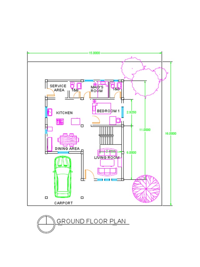 Ground Floor Plan: T&B Maid'S Service Room Area T&B | PDF