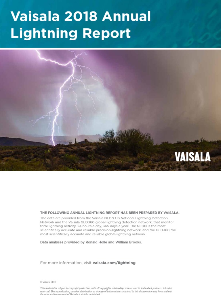 Vaisala 2018 Annual Lightning Report | PDF | Lightning