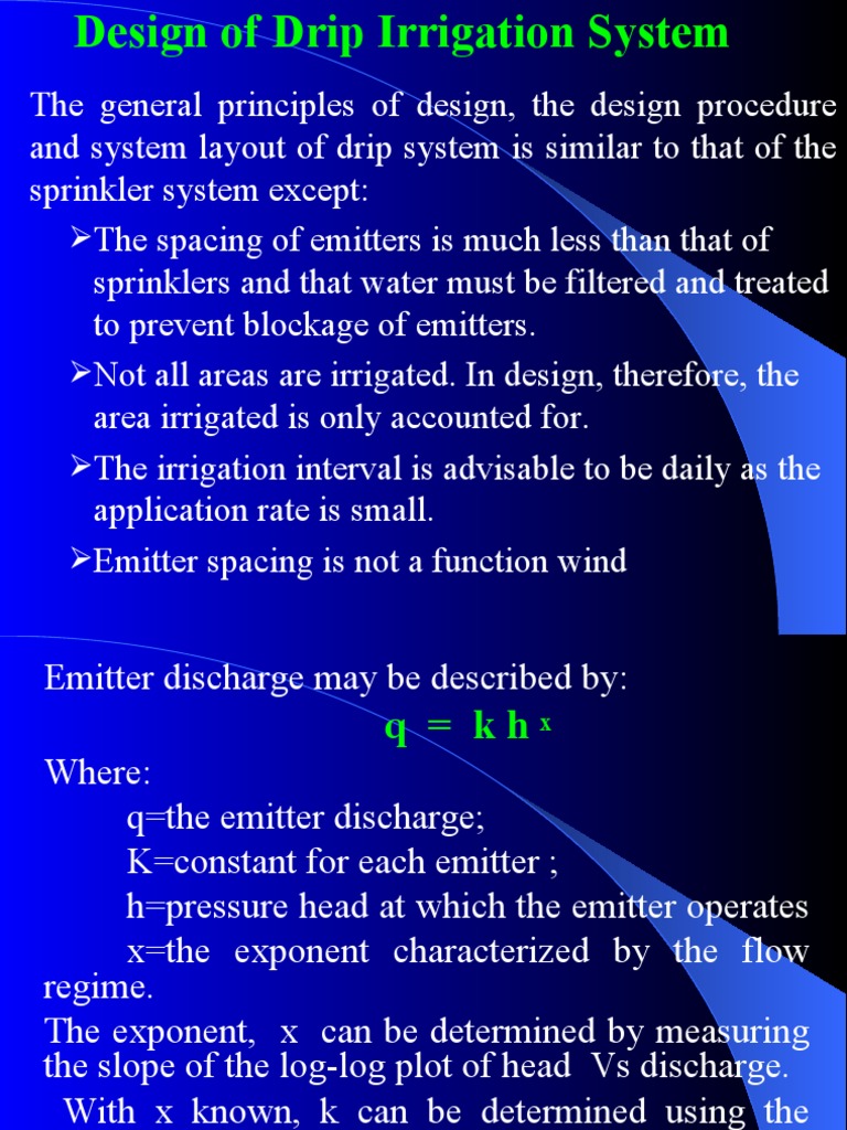 Drip Irrigation System Design Guide | PDF | Irrigation | Mechanical ...