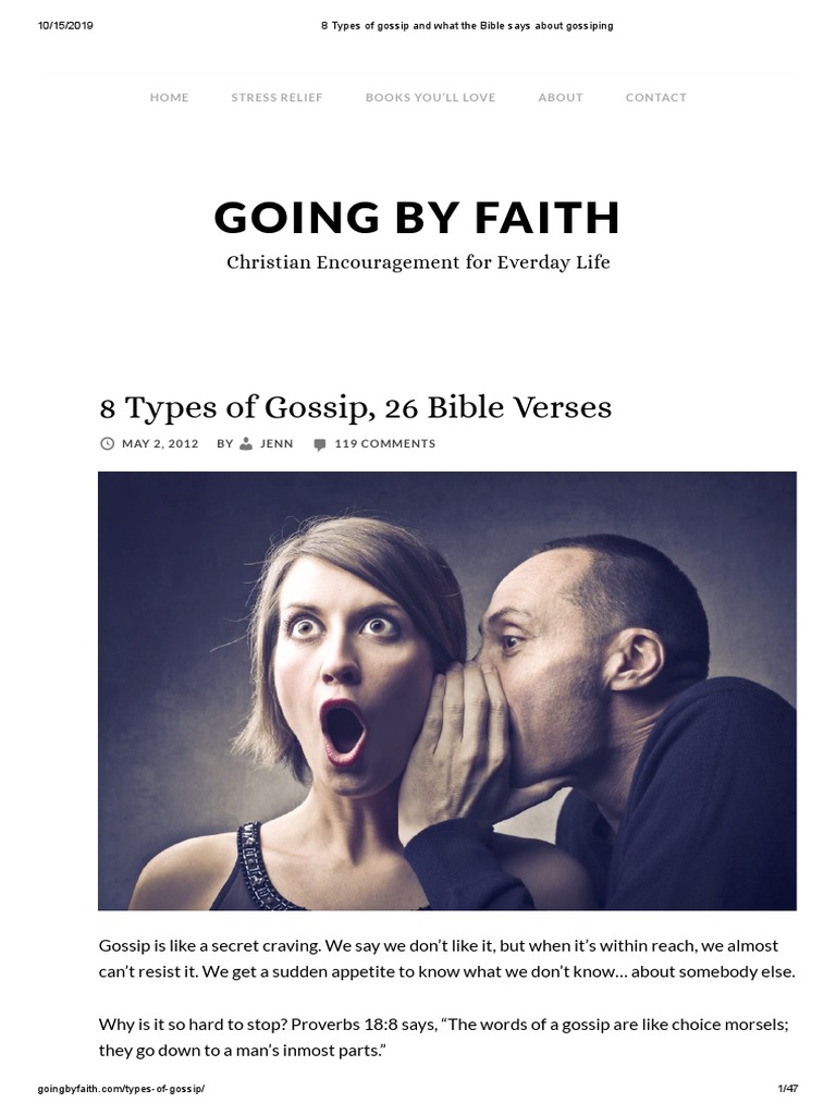 8 Types of Gossip and What The Bible Says About Gossiping | PDF ...