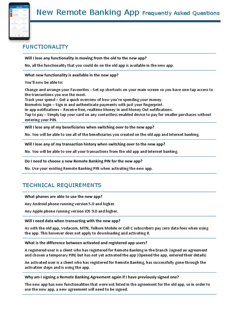 Capitec New Remote Banking App Guide | PDF | Mobile App | Mobile Phones