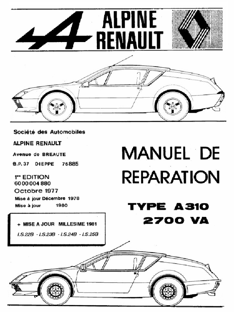 Renault Alpine A310 Repair Manual | PDF