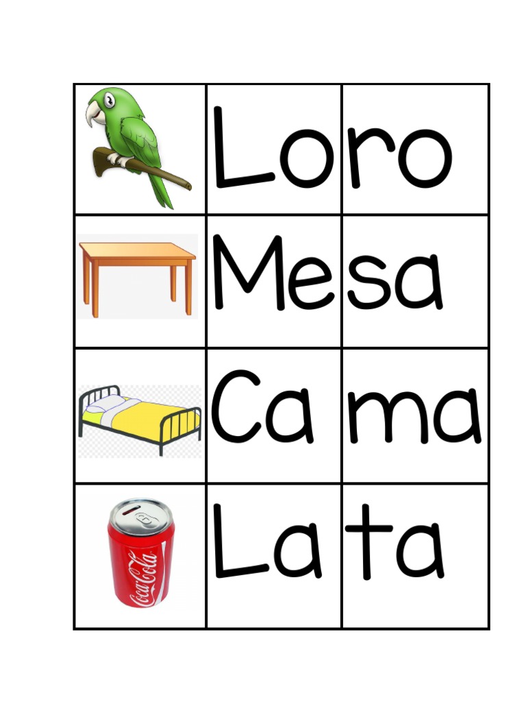 Memorama de Silabas | PDF