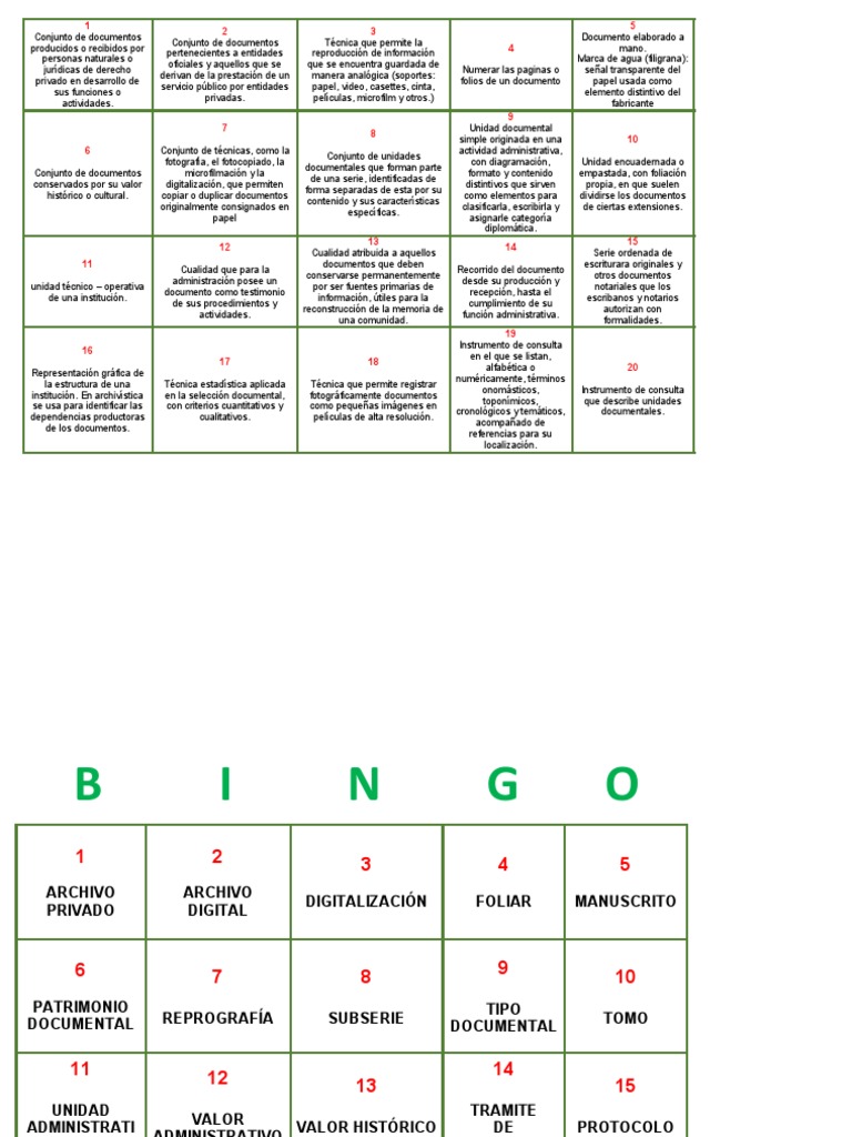 Bingo Archivo | PDF | Documento
