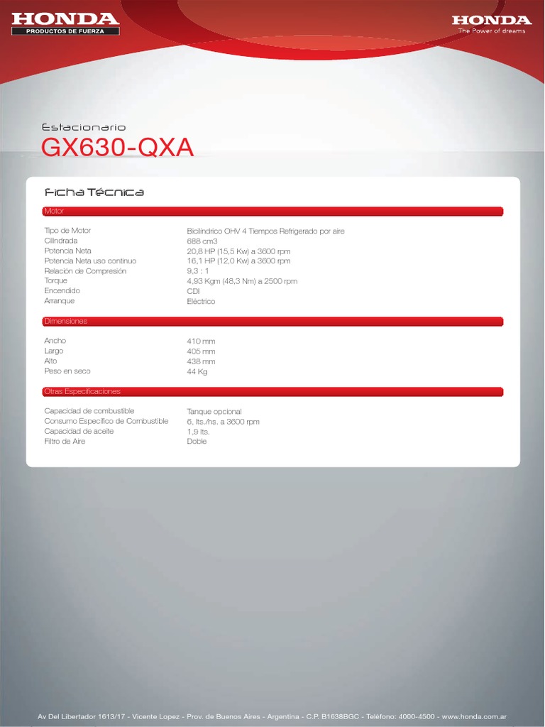 Motor Honda GX 630 | PDF