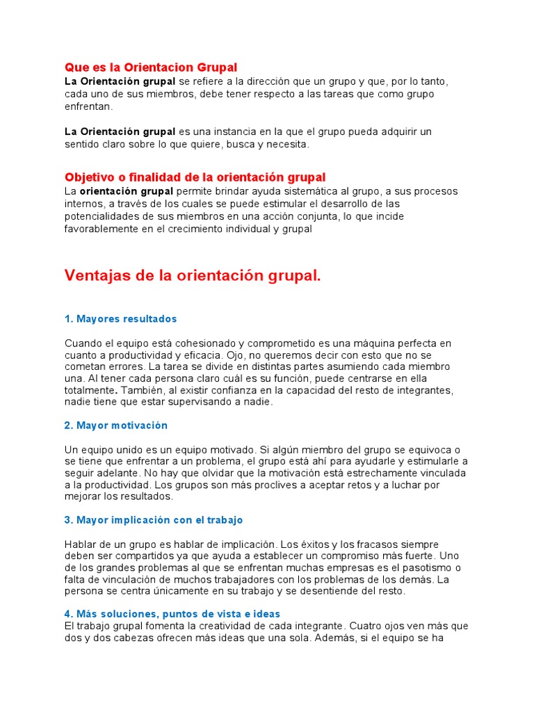 Que Es La Orientacion Grupal | PDF | Aprendizaje | Evaluación
