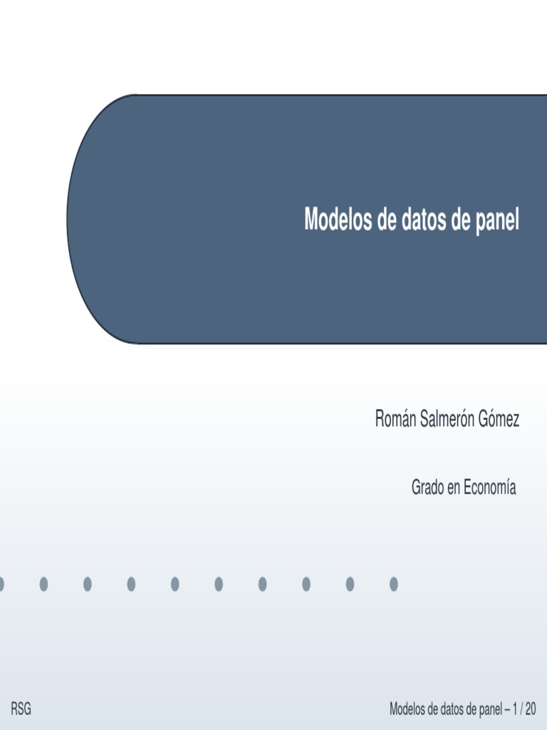 Modelos de datos de panel: una introducción a los enfoques de efectos ...