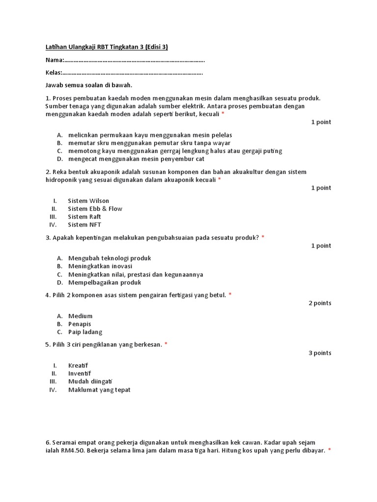 Latihan Ulangkaji RBT Tingkatan 3 (Edisi 3) | PDF