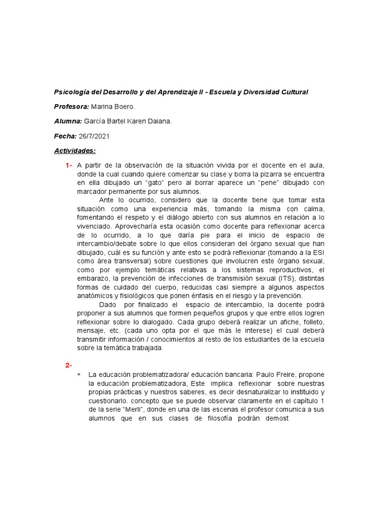 Psicología Del Desarrollo y Del Aprendizaje II | PDF | Maestros | Sicología