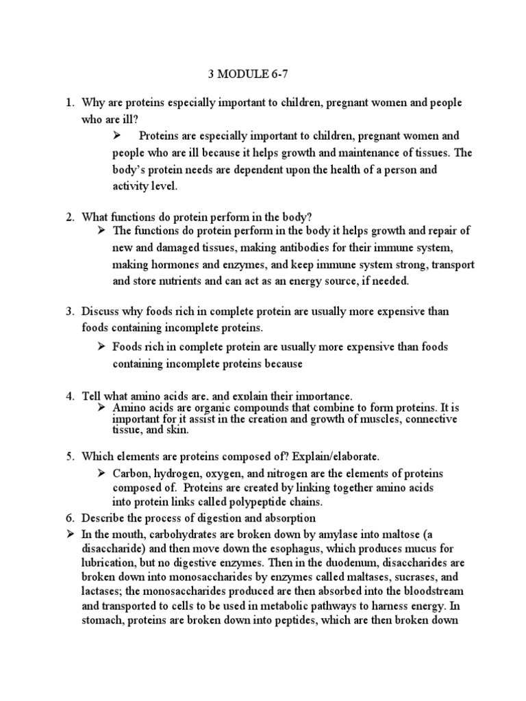 Module 6-7 | PDF | Digestion | Proteins