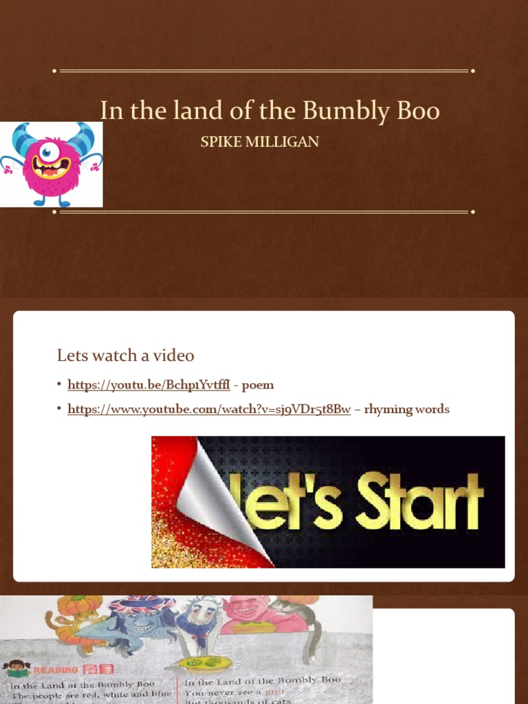 In The Land of The Bumbly Boo: Spike Milligan | PDF