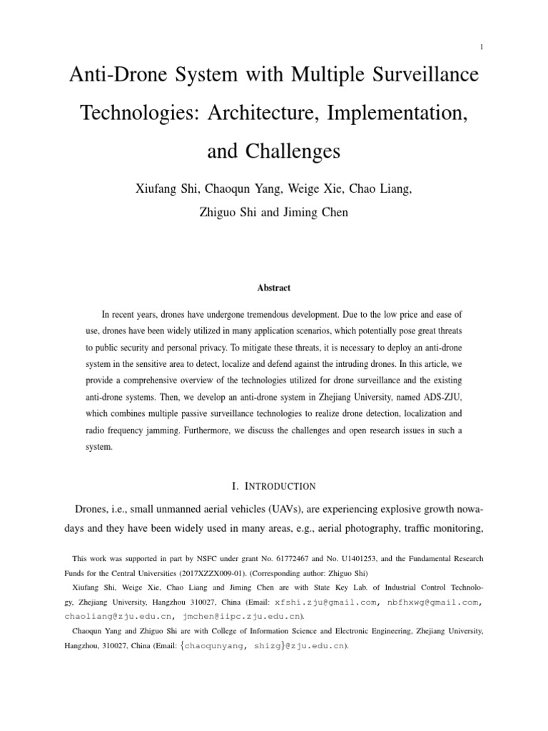 Anti-Drone System Overview and Challenges | PDF | Radar | Unmanned ...