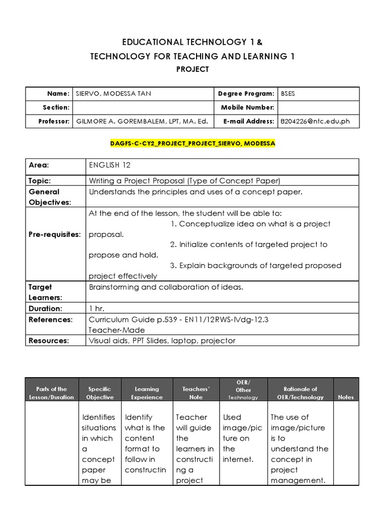 Educational Technology 1 Project | Download Free PDF | Educational ...